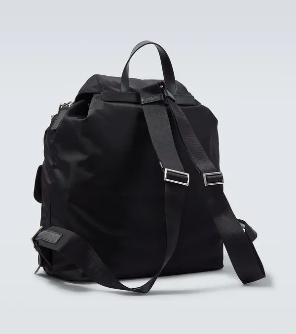 Prada Re-nylon And Leather-trimmed Backpack - Black