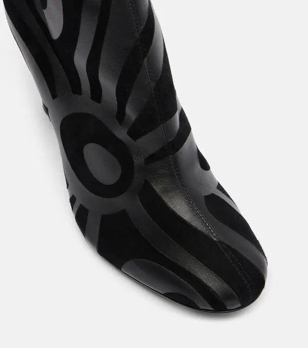 Emilio Pucci Marmo Suede And Leather Ankle Boots