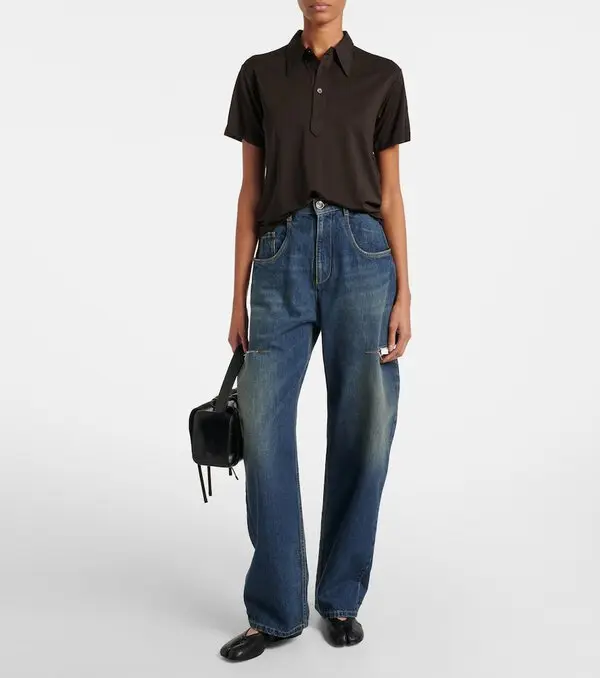 MAISON MARGIELA Distressed Barrel-leg Jeans - Blue