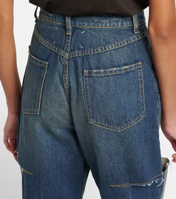 MAISON MARGIELA Distressed Barrel-leg Jeans - Blue
