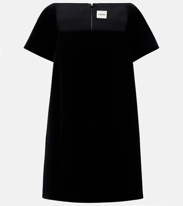 Khaite Benji Velvet Mini Dress - Black