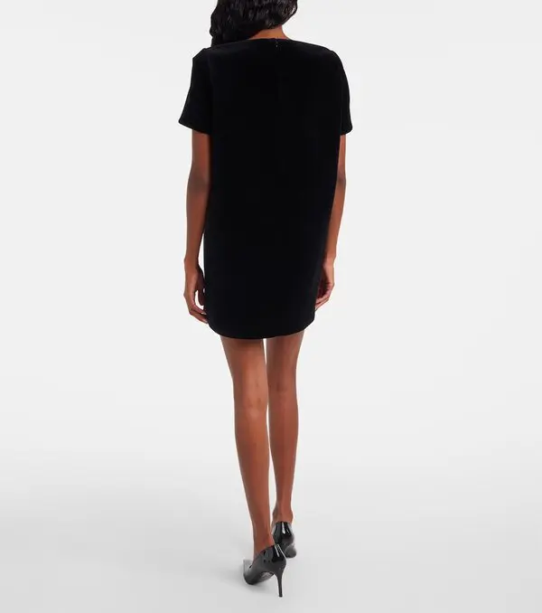 Khaite Benji Velvet Mini Dress - Black
