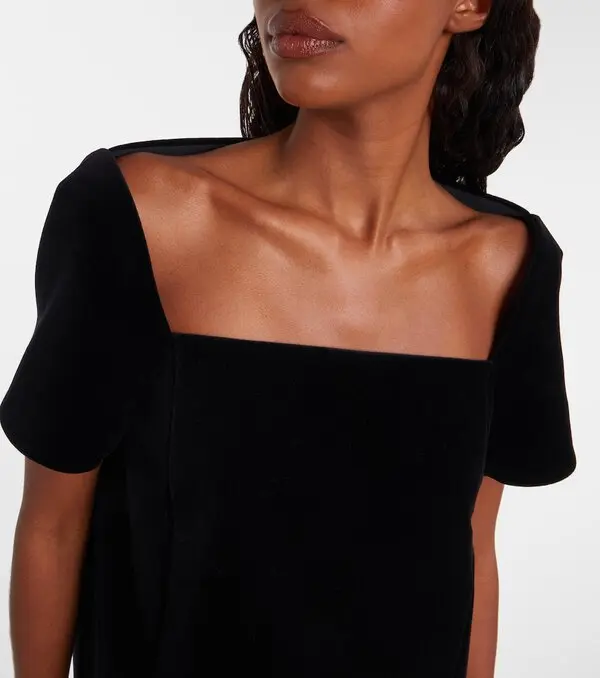 Khaite Benji Velvet Mini Dress - Black