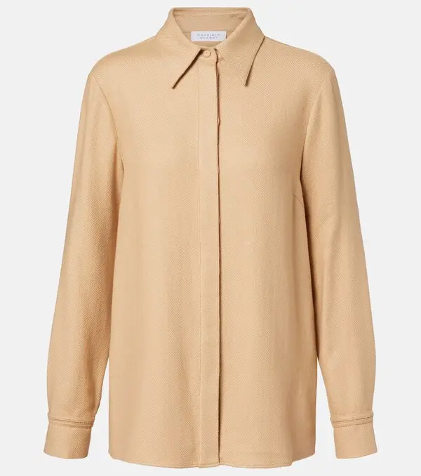 Gabriela Hearst Cruz Cashmere And Silk Shirt - Beige