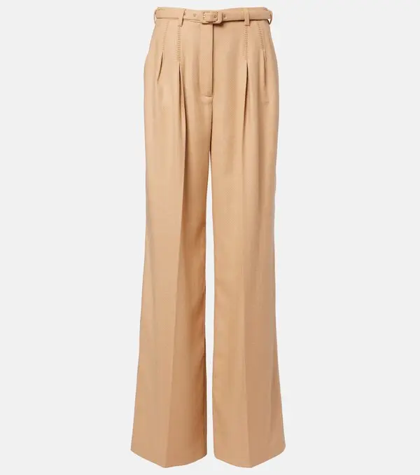 Gabriela Hearst Rhein High-rise Wool Flared Pants - Beige