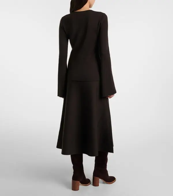 Gabriela Hearst Wool, Silk, And Cashmere Midi Skirt