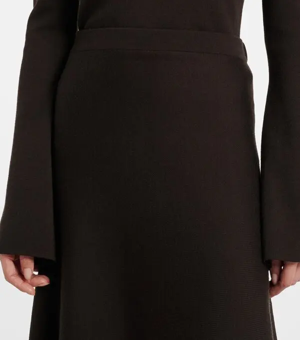 Gabriela Hearst Wool, Silk, And Cashmere Midi Skirt