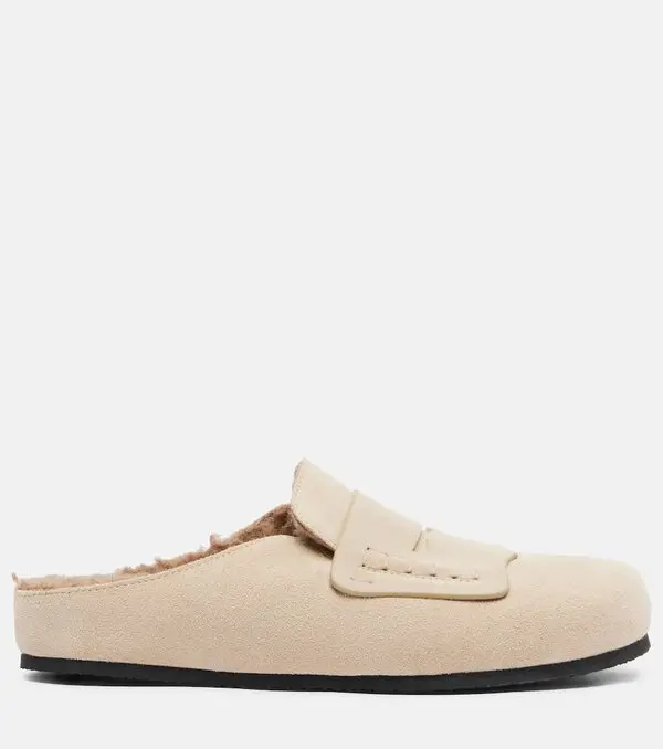 Jacquemus Shearling-lined Suede Mules