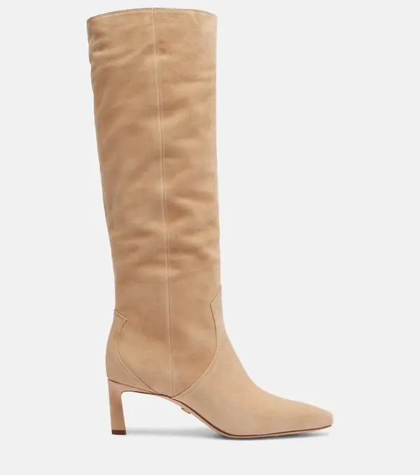 Veronica Beard Kinna 55 Suede Knee-high Boots - Beige
