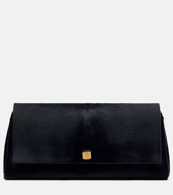 Khaite Audrey Calf Hair Clutch - Blue