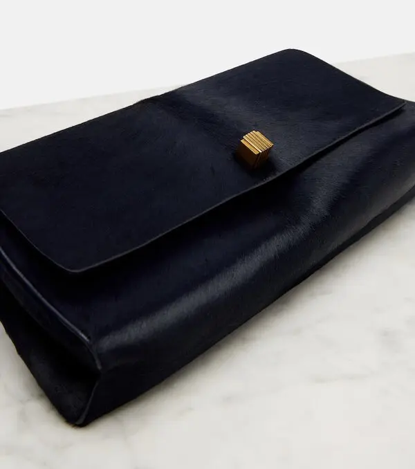 Khaite Audrey Calf Hair Clutch - Blue