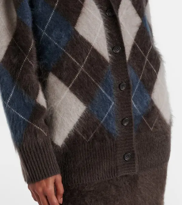 LISA YANG Elaria Argyle Cashmere Cardigan - Multicoloured
