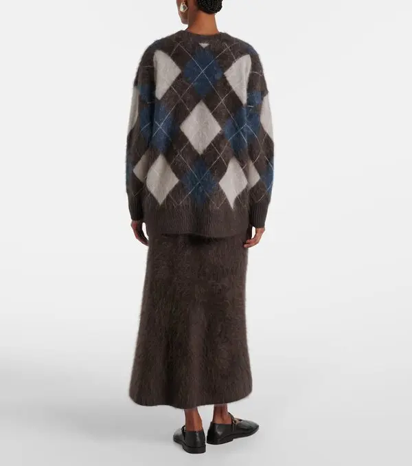 LISA YANG Elaria Argyle Cashmere Cardigan - Multicoloured