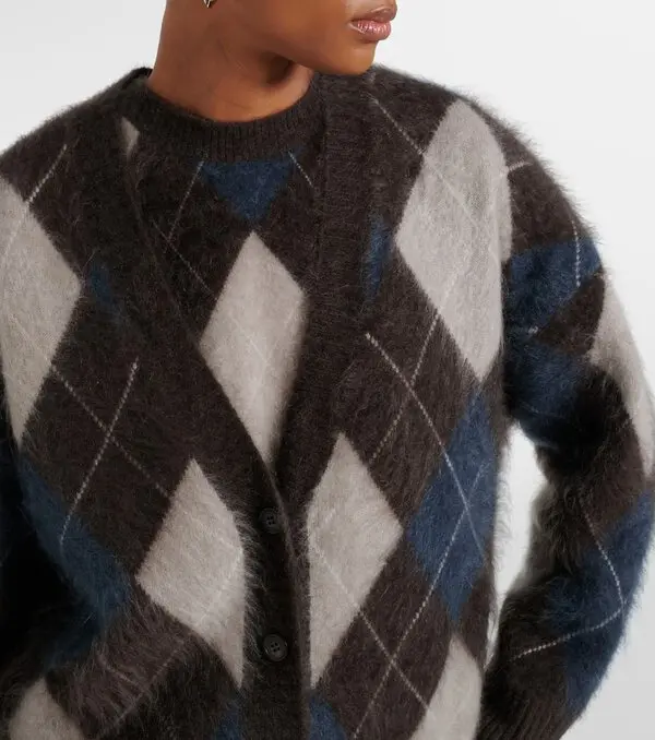 LISA YANG Elaria Argyle Cashmere Cardigan - Multicoloured
