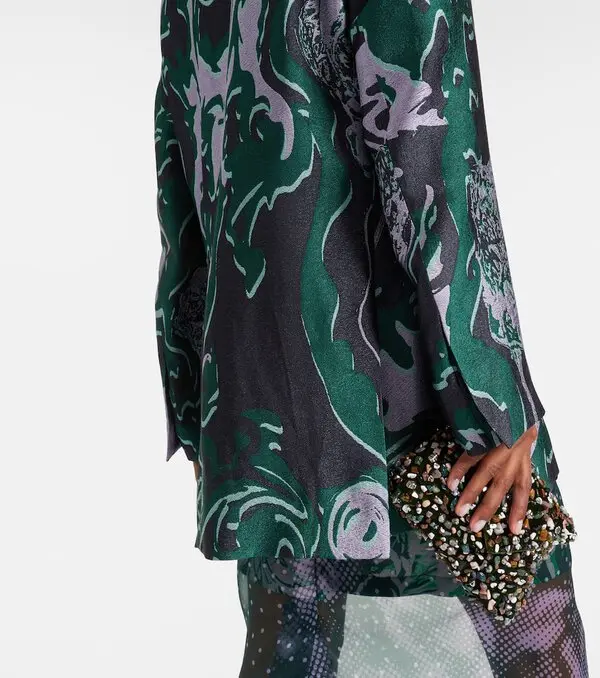 Dries Van Noten Printed Single-breasted Blazer - Green