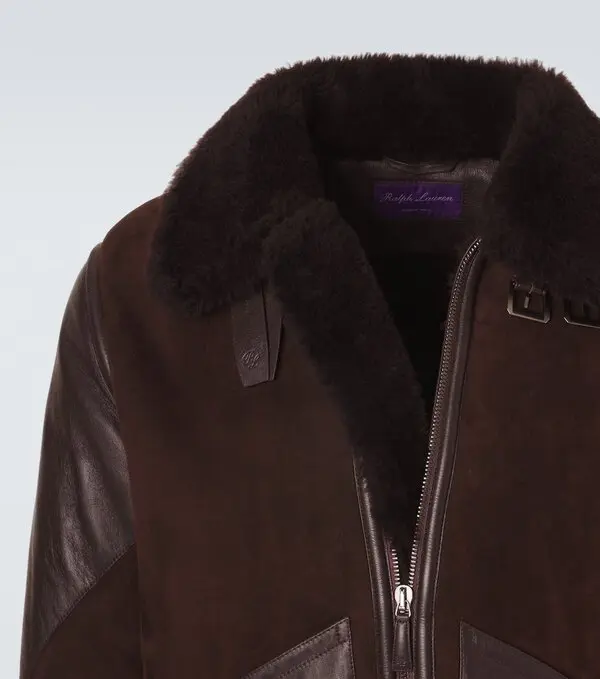 Ralph Lauren Purple Label Shearling-lined Leather And Suede Jacket