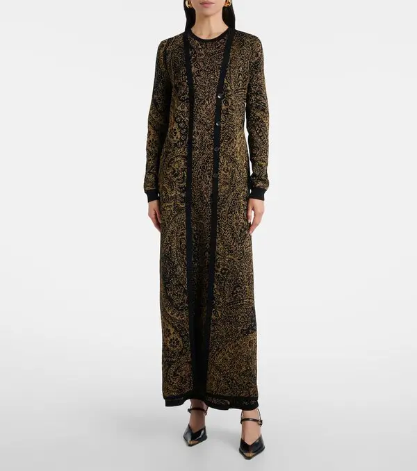 Etro Paisley Wool-blend Lame Cardigan