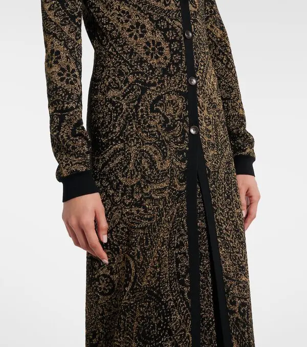 Etro Paisley Wool-blend Lame Cardigan
