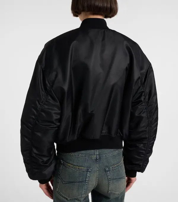 Balenciaga Technical Satin Bomber Jacket - Black