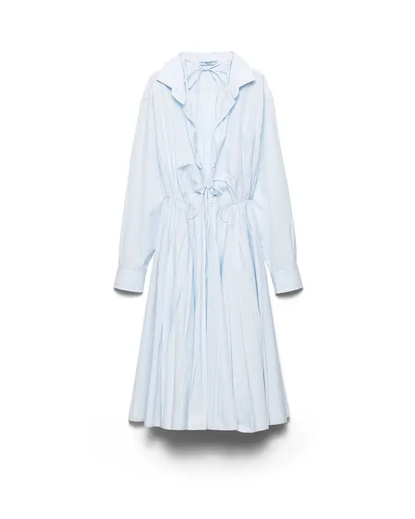 Prada Cotton Midi Shirt Dress - Light Blue