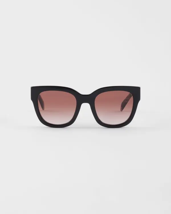 Prada Sunglasses With Logo - Lenses Color Dark Brown