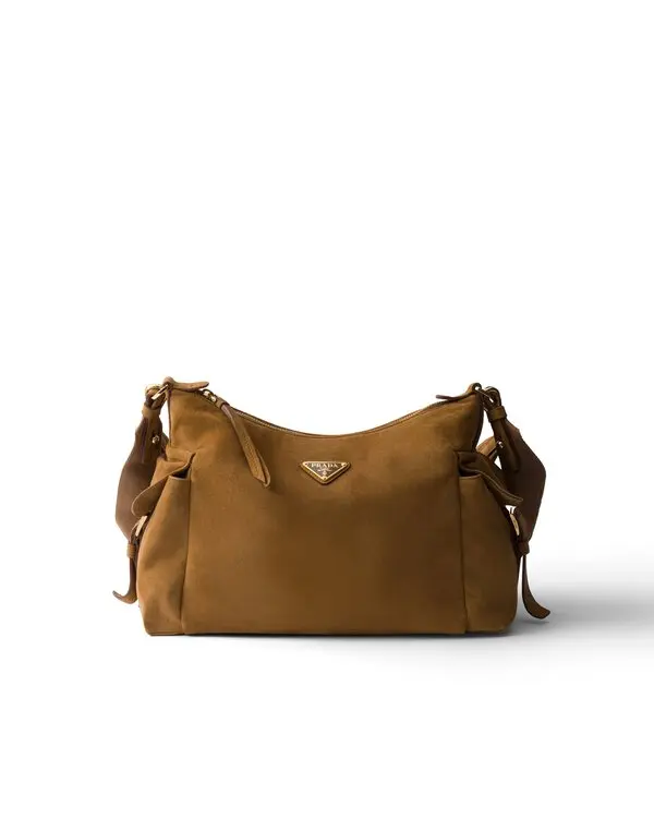 Prada Explore Large Suede Bag - Brown