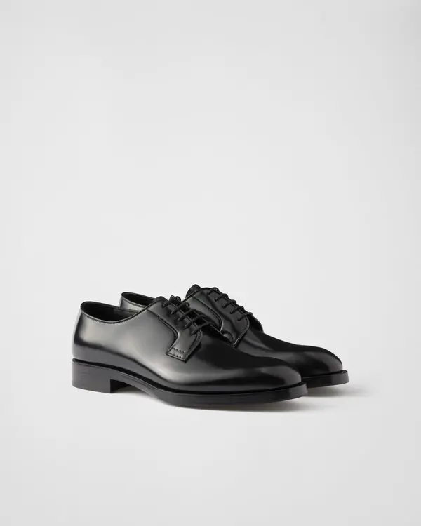 Prada Brushed Leather Lace-up Shoes