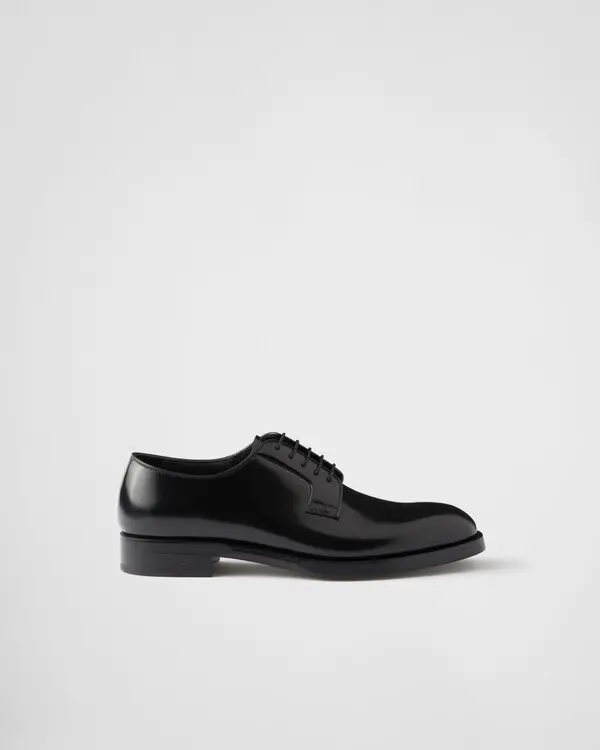 Prada Brushed Leather Lace-up Shoes