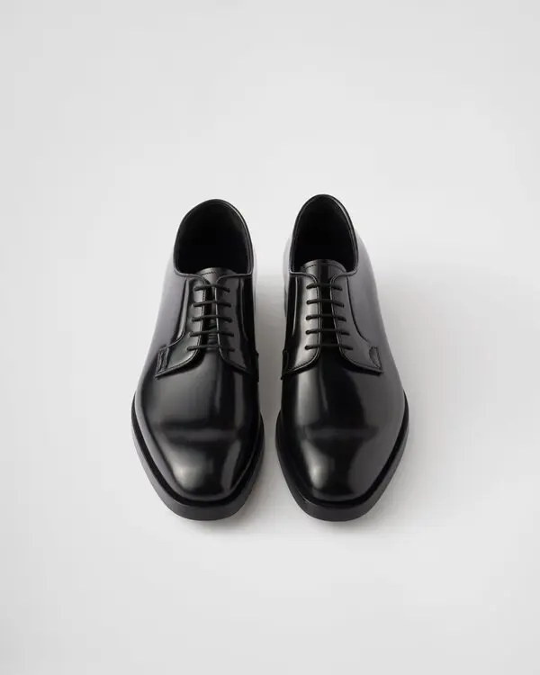 Prada Brushed Leather Lace-up Shoes