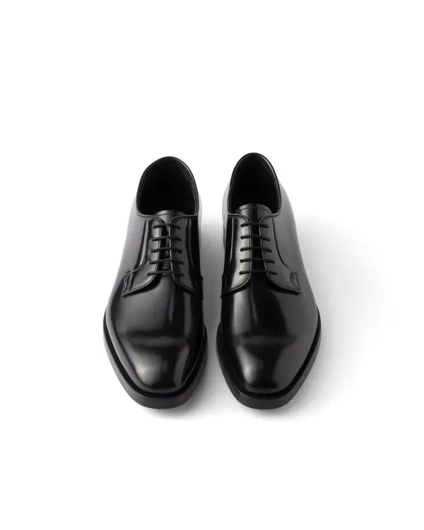 Prada Brushed Leather Lace-up Shoes