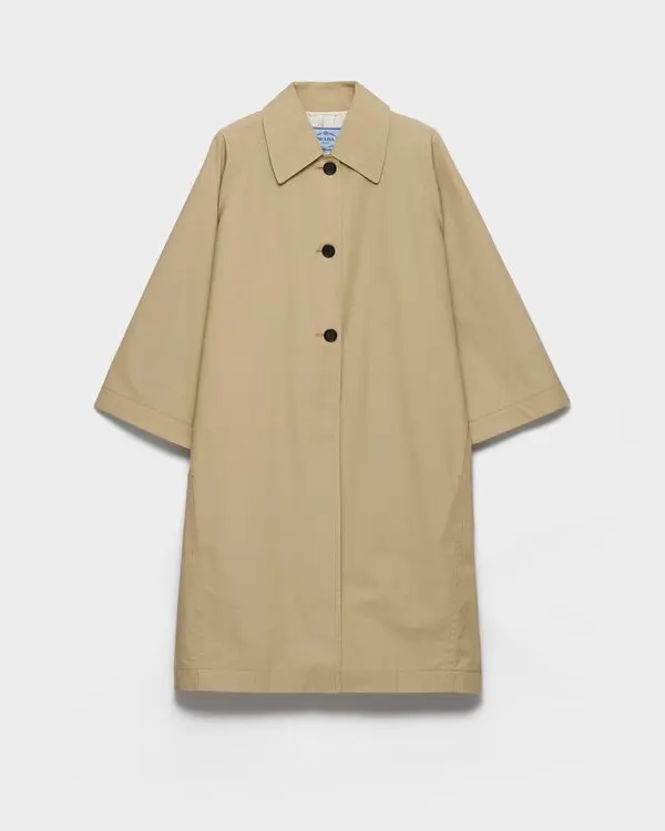 Prada Single-breasted Cotton Canvas Coat