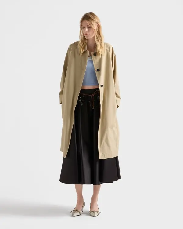 Prada Single-breasted Cotton Canvas Coat