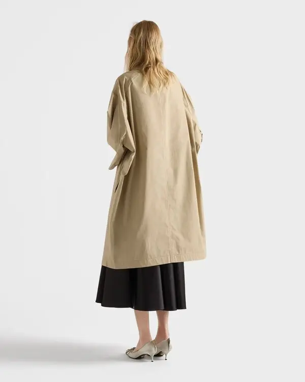 Prada Single-breasted Cotton Canvas Coat