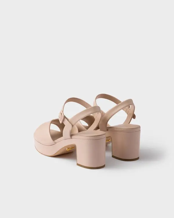 Prada Padded Nappa Leather Platform Sandals