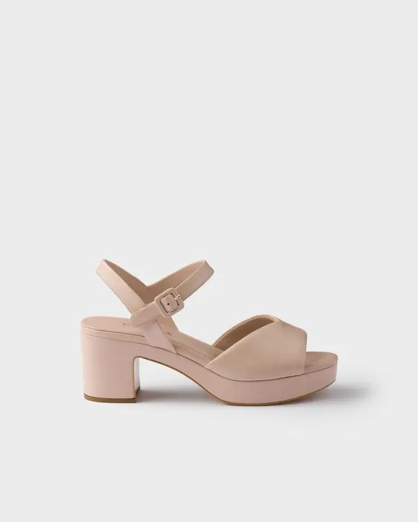 Prada Padded Nappa Leather Platform Sandals