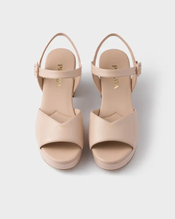 Prada Padded Nappa Leather Platform Sandals