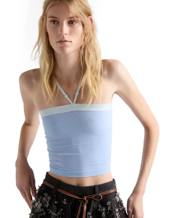 Prada Tulle Top - Light Blue