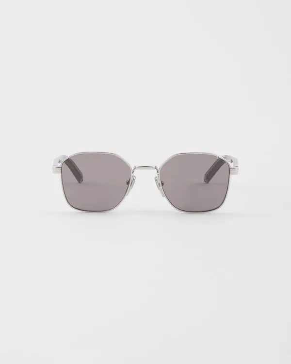 Prada Sunglasses With Metal Plaque - Grey Lenses