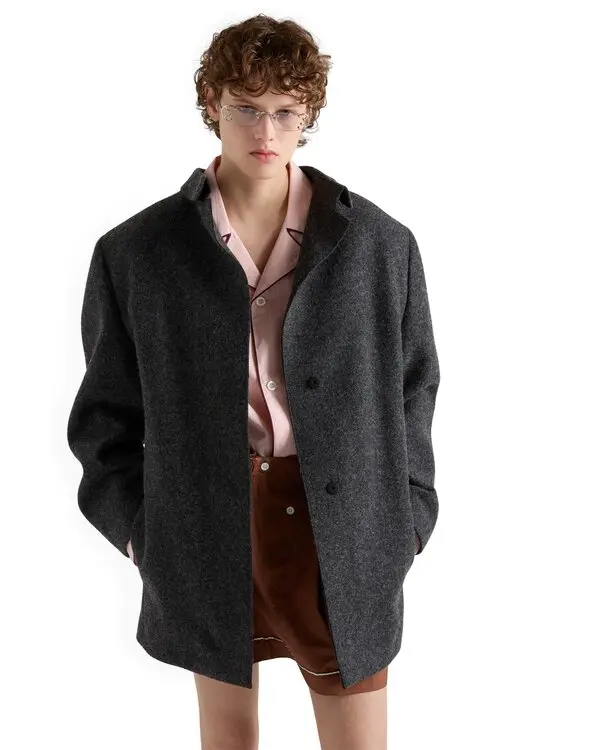 Prada Single-breasted Shetland Wool Jacket