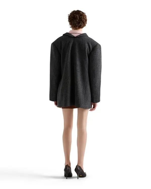 Prada Single-breasted Shetland Wool Jacket