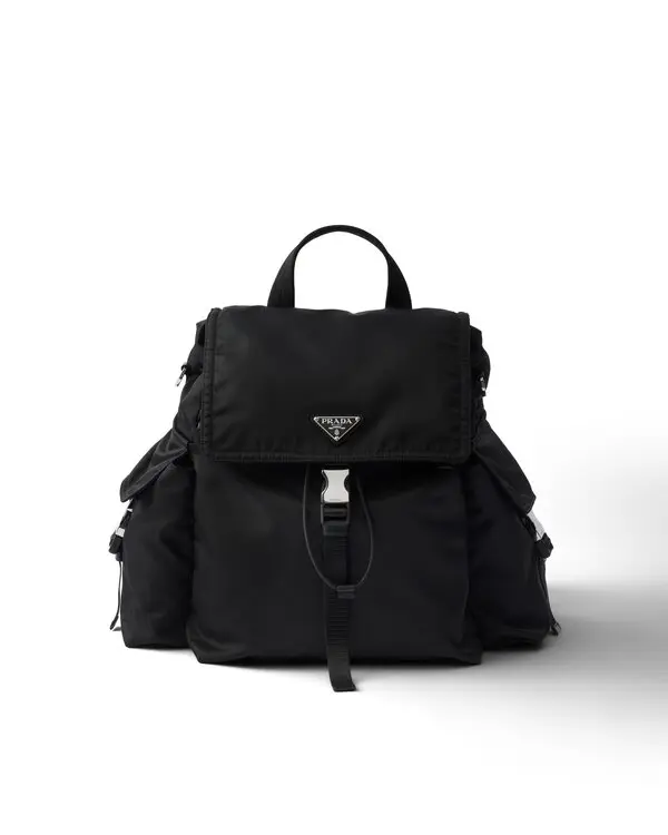 Prada Re-nylon And Leather Backpack - Black