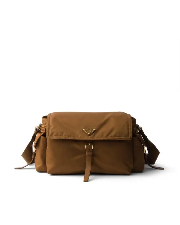 Prada Large Re-nylon Shoulder Bag - Brown