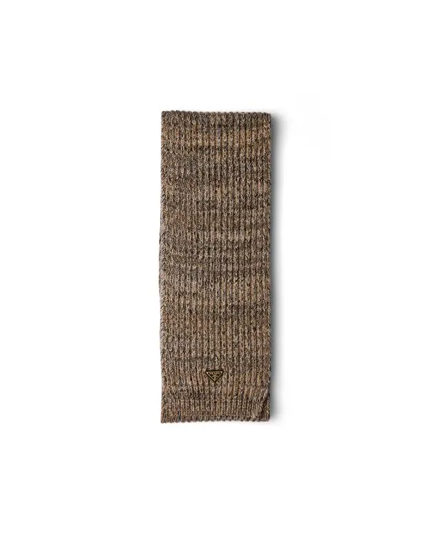 Prada Mélange Wool And Cashmere Scarf - Brown