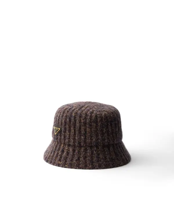 Prada Méange Knit Bucket Hat - Blue