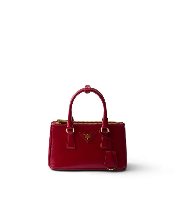 Prada Galleria Patent Saffiano Leather Bag - Red