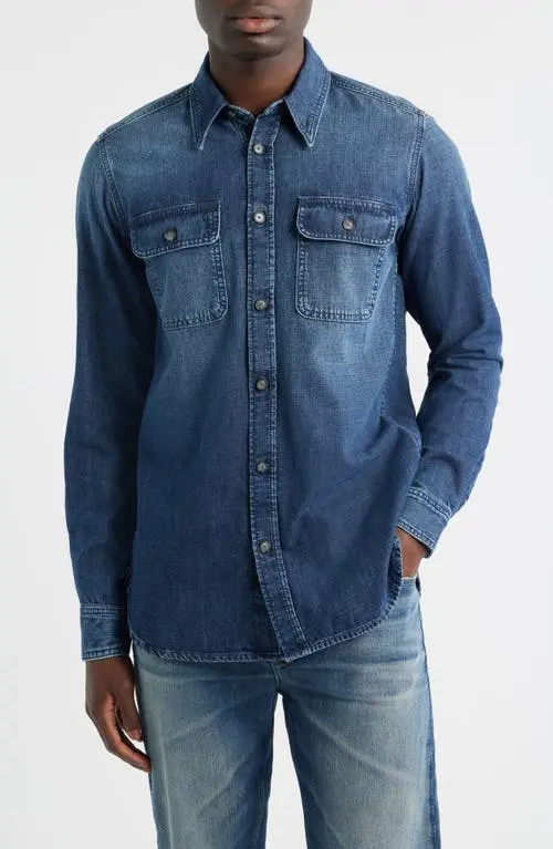 BOSS X Beckham Denim Button-up Shirt - Medium Blue