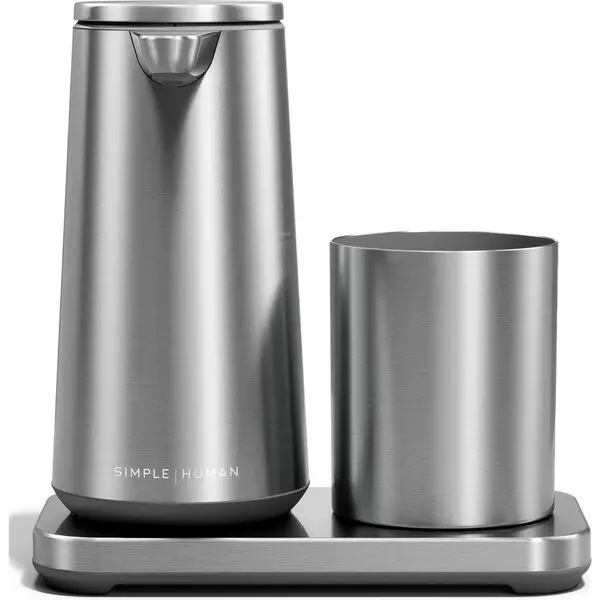 SIMPLEHUMAN Rechargeable Sensor Pump Foam Soap Dispenser With Caddy Cup - Silver