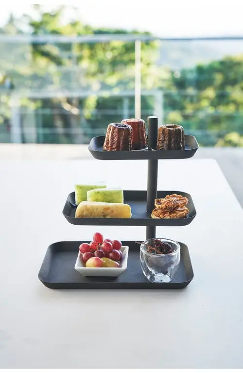 YAMAZAKI Tower Three-tier Steel Serving Stand