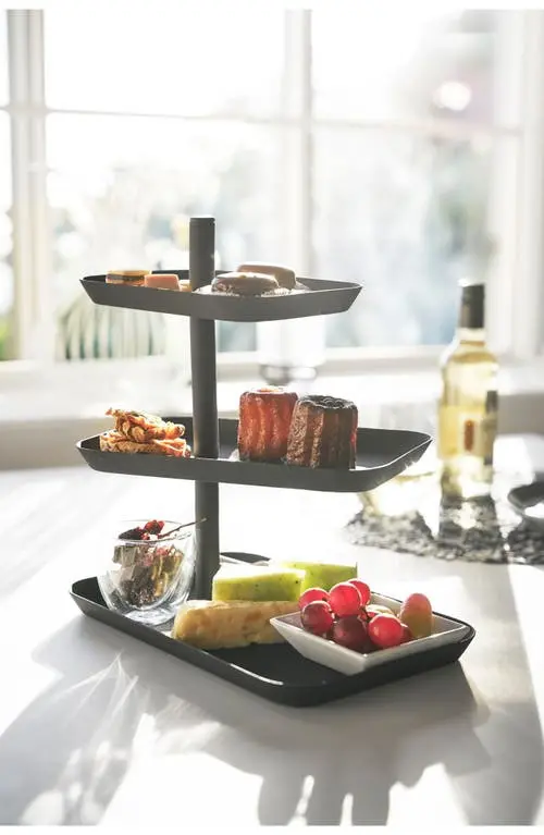 YAMAZAKI Tower Three-tier Steel Serving Stand