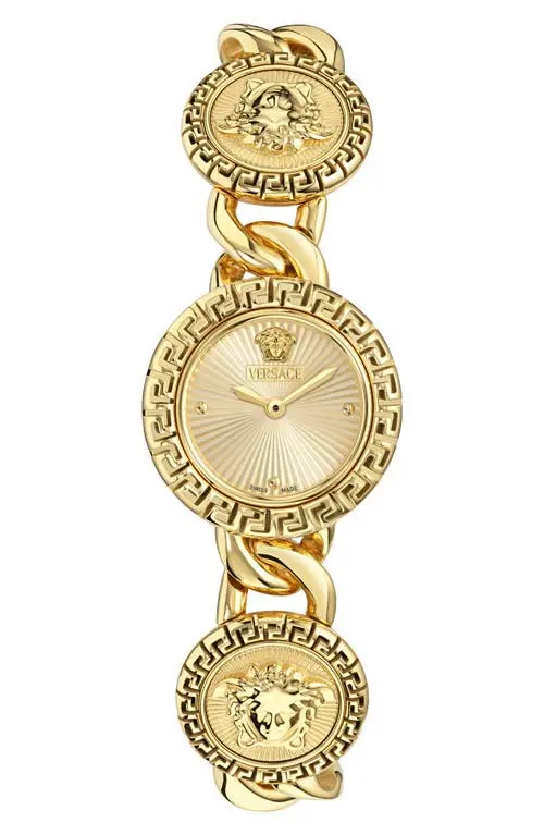 Versace La Greca Bracelet Watch - Ip Yellow Gold